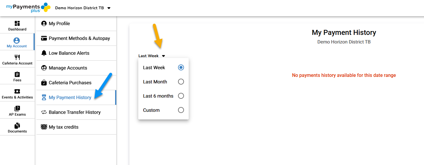 How to view my payment history? – MyPaymentsPlus