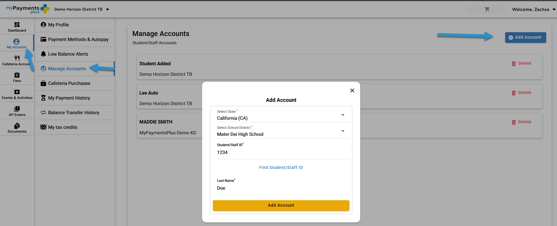 ¿Cómo agregar un estudiante o profesor a una cuenta existente ...